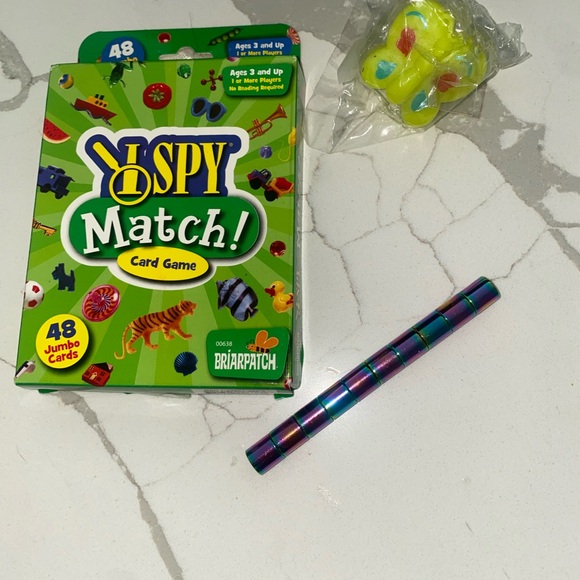 Toys | I Spy Match Card Game Green Rainbow Magnets Neon Ring | Poshmark
